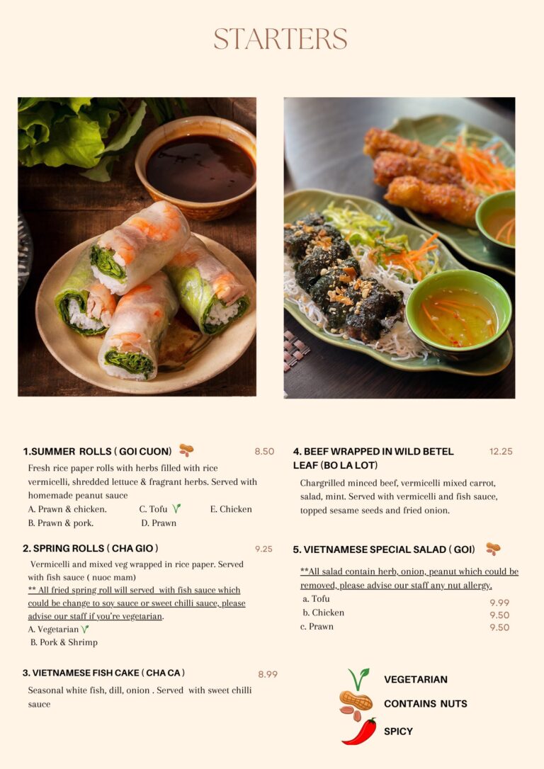Menu – Vietnam House Restaurant
